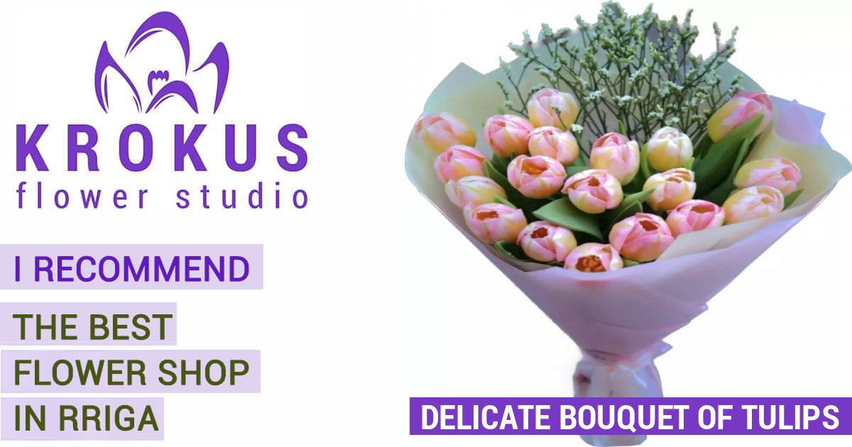 Delicate bouquet of tulips is a bouquet of fresh cut flowers. KROKUS is the best online shop ...