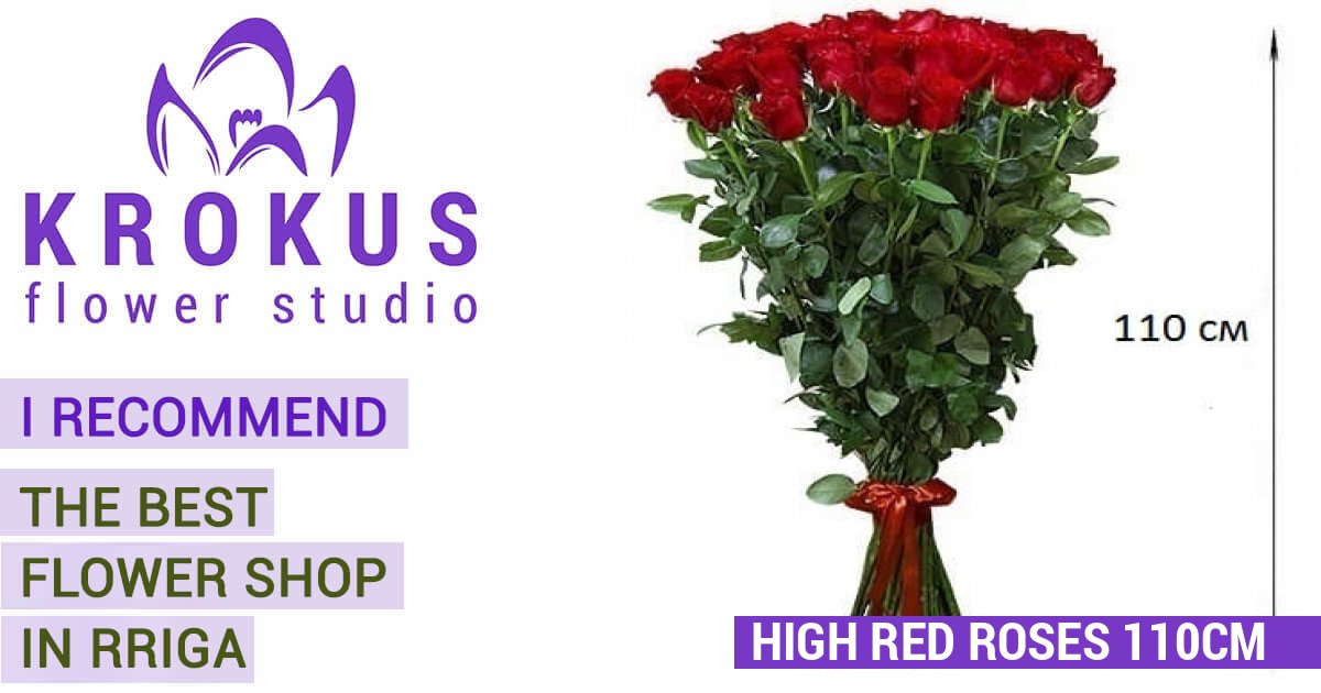 High red roses 110cm ️ is a bouquet of fresh cut flowers. KROKUS is the ...