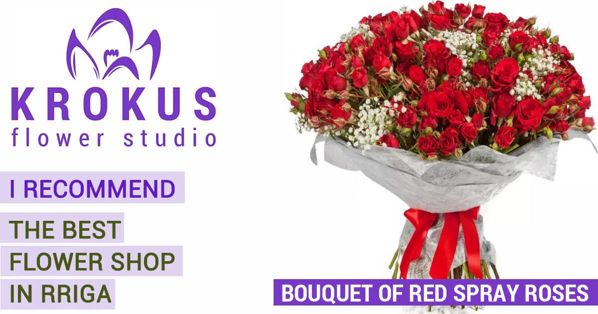 Bouquet of red spray roses is a bouquet of fresh cut flowers. KROKUS is ...