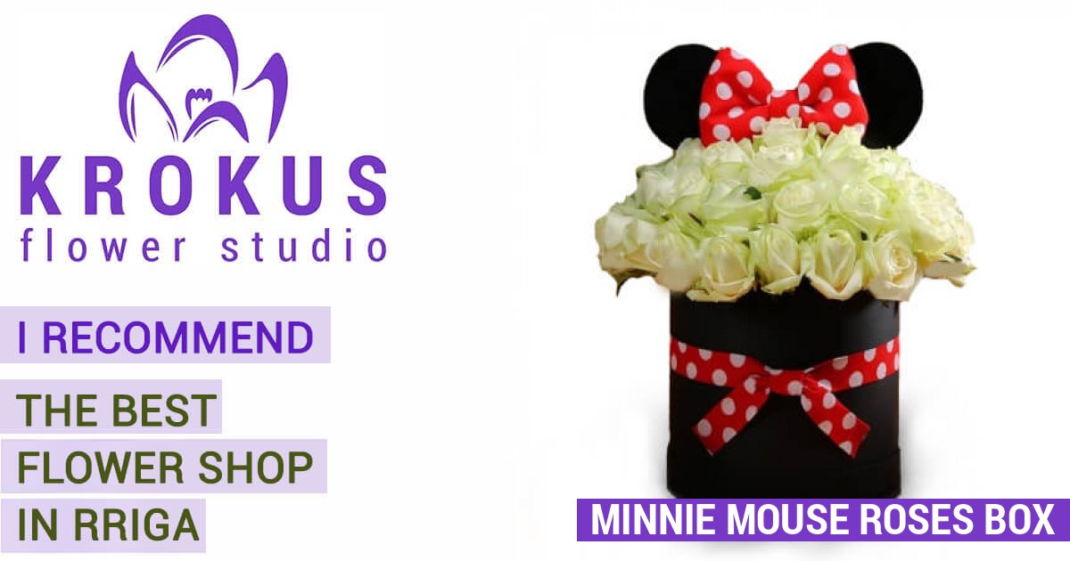Minnie Mouse roses box is the best bouquets with delivery in Riga and ...