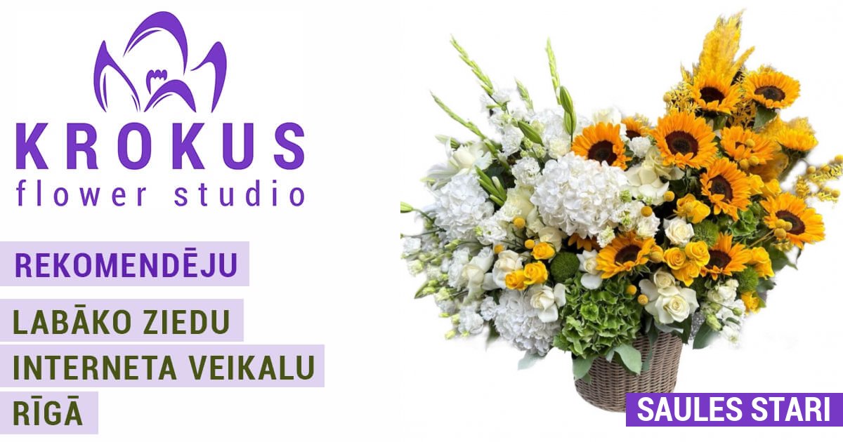 Saules stari šis ir pušķis no svaigiem grieztiem ziediem. KROKUS ...